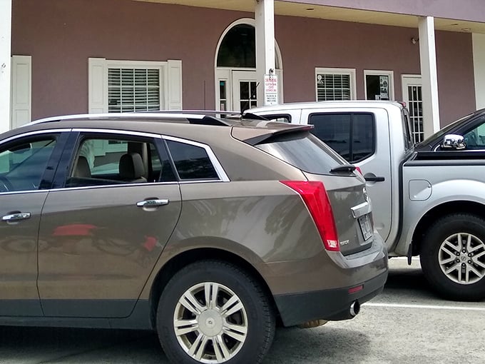 Plenty of parking because they knew you'd drive from three counties over once word got out.