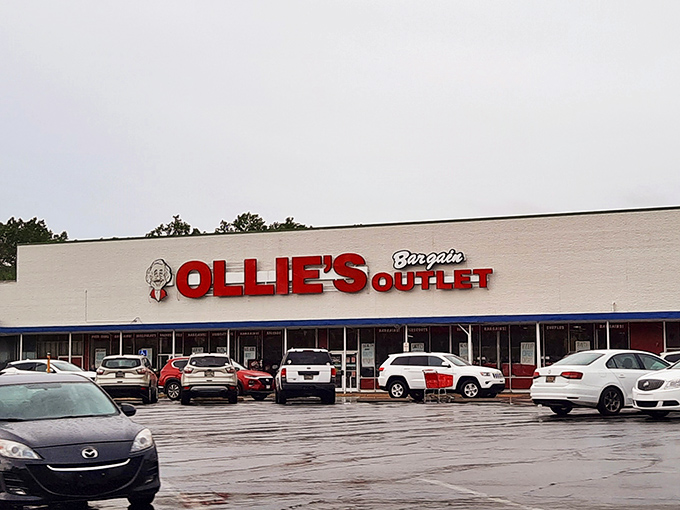 Even on a rainy day, Ollie's parking lot stays busy&mdash;proof that neither weather nor economy can dampen the human spirit's quest for a bargain.