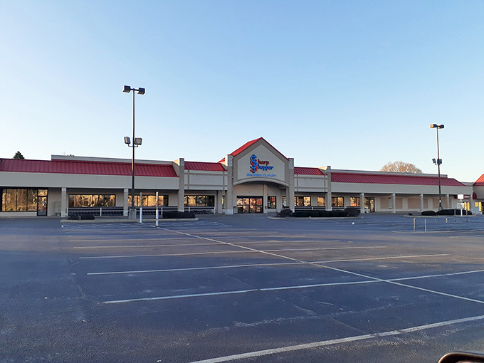 The parking lot: first stop on your journey to grocery enlightenment. Each empty space represents someone already inside discovering deals. 