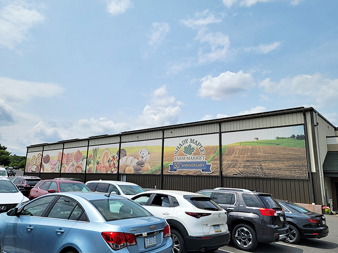 Even the exterior walls tell a story of farm-to-table pride. This isn't just a market&mdash;it's a monument to Pennsylvania's agricultural heritage.