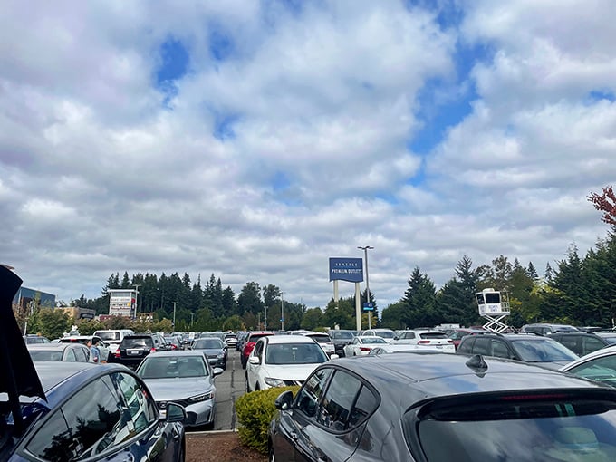 The packed parking lot tells the true story&mdash;this isn't just shopping; it's a pilgrimage Washingtonians make when their closets and wallets align. 