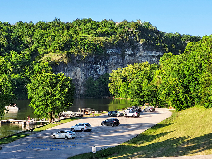 Even the parking area offers postcard-worthy views. In Ha Ha Tonka, the journey begins before you've turned off the ignition.