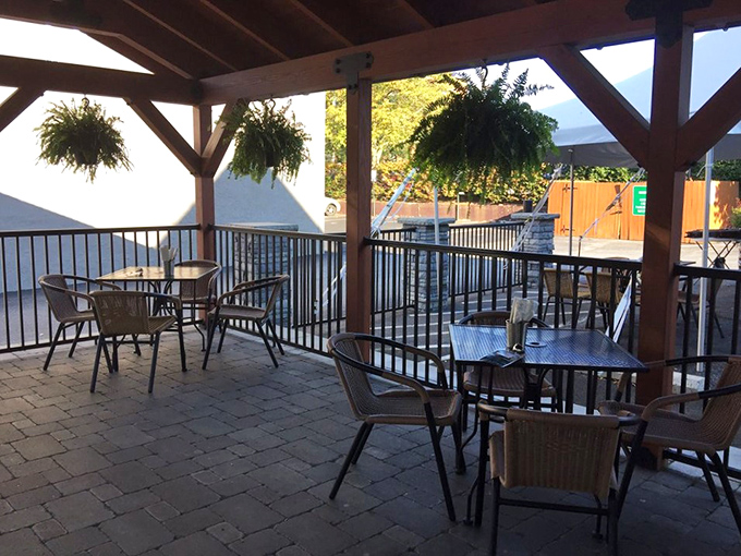 The outdoor patio offers hanging plants and fresh air with your crepes. Pennsylvania sunshine optional but highly recommended.