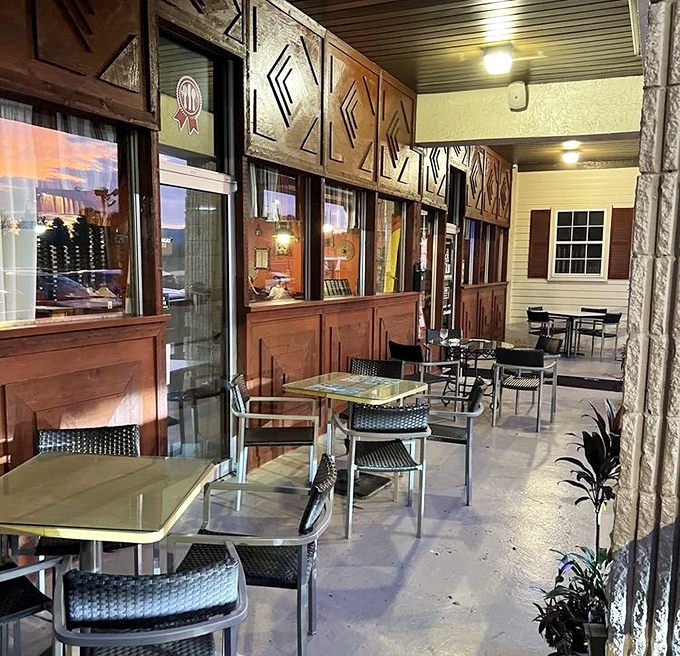 The outdoor seating offers a perfect spot for people-watching while savoring exotic flavors. Florida evenings and Ethiopian cuisine&mdash;a match made in culinary heaven.