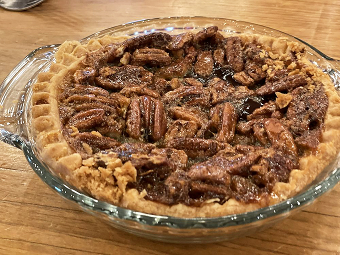 Pecan pie that strikes the perfect balance between gooey filling and crunchy nuts &ndash; the kind of dessert that makes you reconsider saving room.