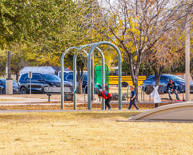 Visiting grandchildren find their happy place. Playgrounds throughout the community ensure family visits are filled with laughter and outdoor fun.