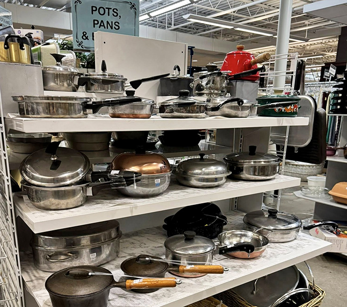 Cast iron and ceramic soldiers ready to report for duty in your kitchen.