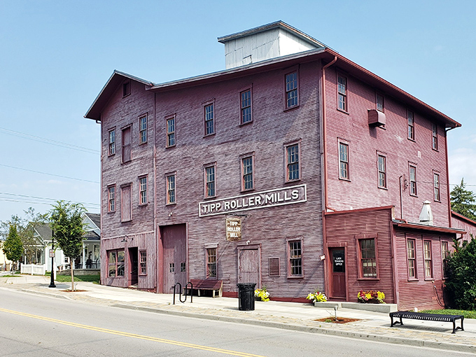 Historic roller mills stand proudly along the river, connecting present-day visitors to industrial heritage.