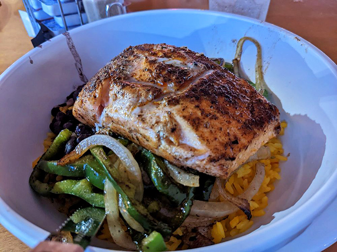 This salmon bowl brings healthy eating to diner territory without sacrificing an ounce of flavor &ndash; a culinary diplomat between worlds.