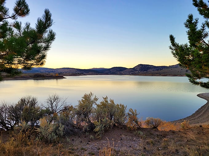 Twilight at Unity Lake &ndash; when the water goes still and you realize you haven't checked your phone in hours.