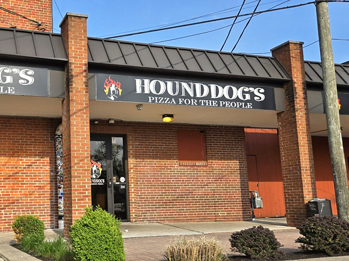 The exterior sign proudly proclaims "Pizza for the People" &ndash; a slogan that's less marketing and more delicious manifesto.