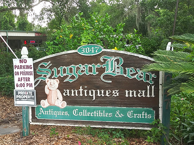 The Sugar Bear sign welcomes treasure hunters to a wonderland where yesterday's memories become today's discoveries.