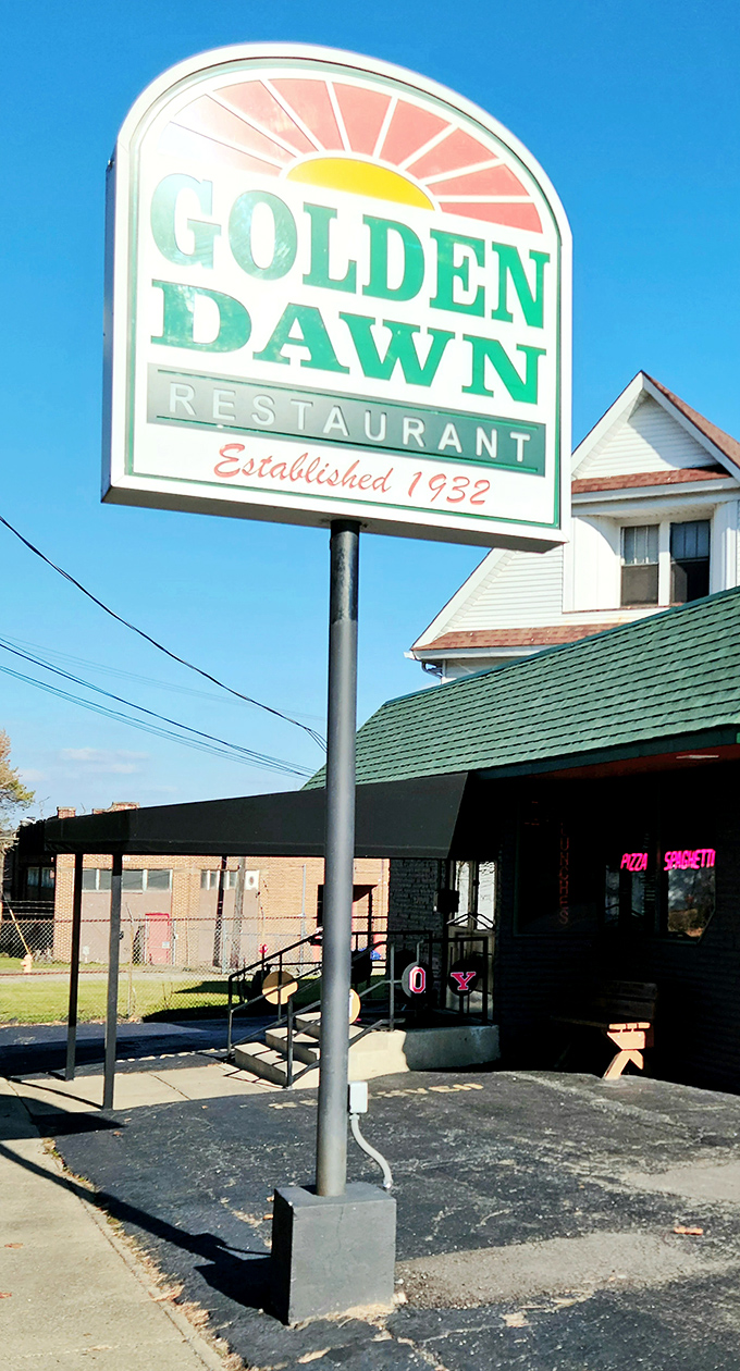 Standing proud since 1932, this sign has beckoned to more satisfied customers than anyone's counting.