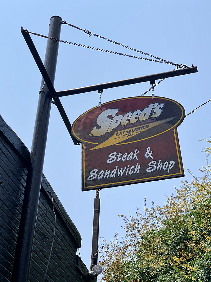 The sign swinging gently in the Lancaster breeze &ndash; a beacon of hope for the hungry and a landmark for the sandwich-enlightened.