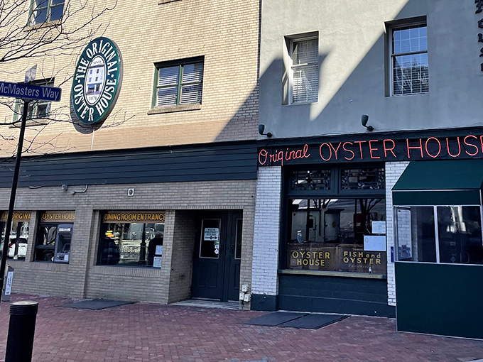 Bold signage announces your arrival at Pittsburgh's most beloved destination for authentic, no-nonsense seafood excellence.