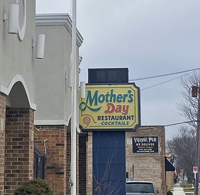 The vintage-style sign announces this culinary landmark to hungry travelers. A beacon of hope for empty stomachs throughout North Riverside.