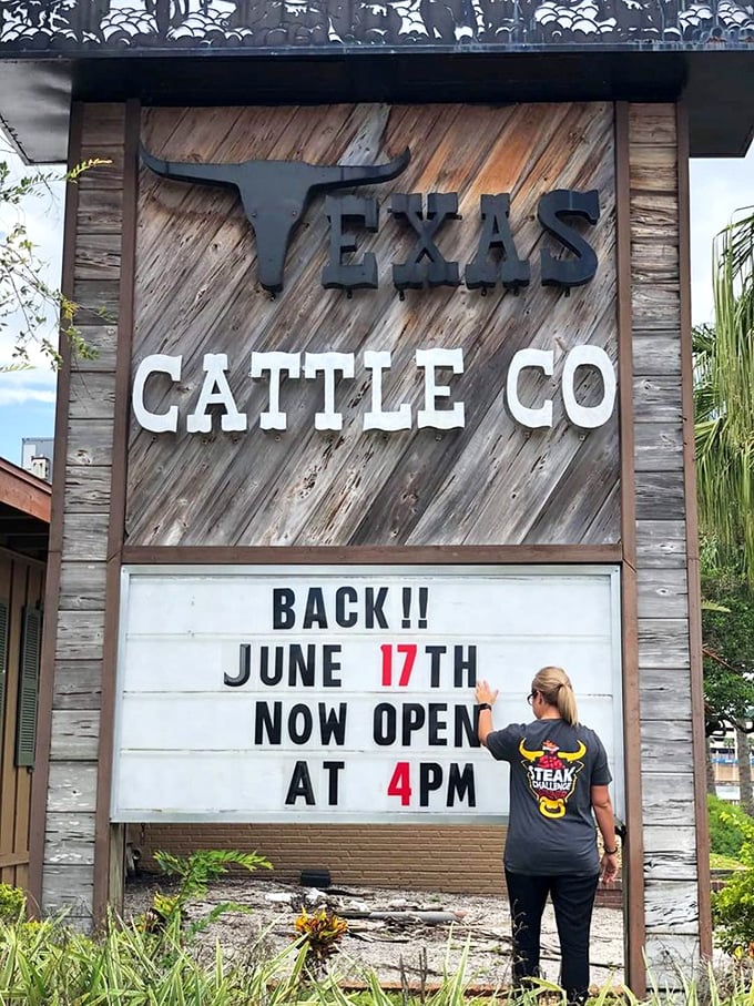 The sign says it all. That longhorn logo is more than decoration&mdash;it's a promise of the Texas-sized flavors waiting inside.