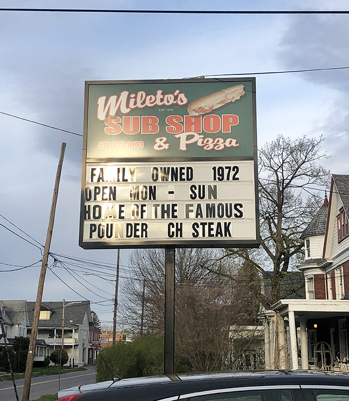 The sign says it all&mdash;family-owned since 1972. In a world of corporate chains, places like Mileto's keep the authentic taste of Pennsylvania alive.