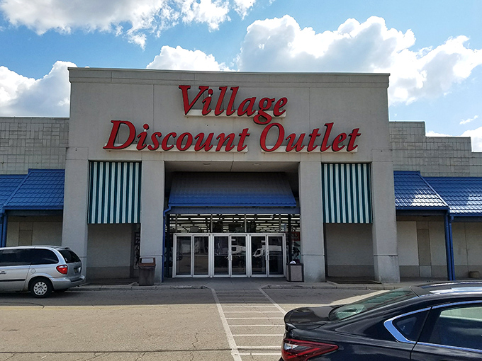 Under blue Ohio skies, the Village Discount Outlet stands ready for another day of treasure hunting. Your next great find is waiting just beyond those doors.