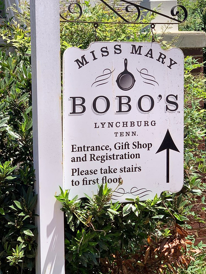 A sign that points the way to culinary paradise. Follow the arrow and prepare for a meal that will become the standard by which all others are judged.