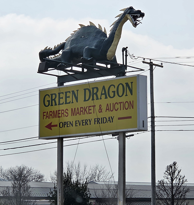 The legendary Green Dragon sign &ndash; where a mythical beast guards the entrance to Pennsylvania's temple of treasures, bargains, and unexpected delights.