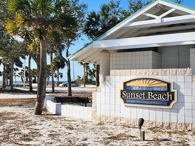 The welcome sign that promises what it delivers &ndash; sunsets worth writing home about.