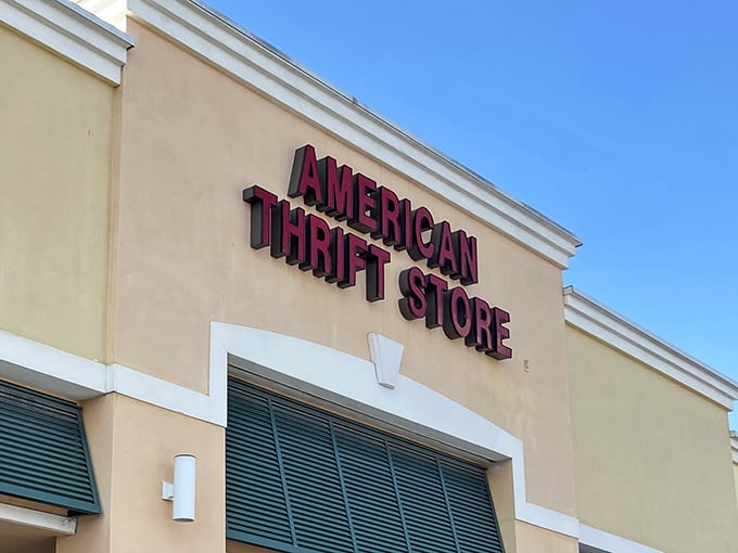 The sign beckons against the Florida sky like a beacon for bargain hunters. No treasure map needed&mdash;just follow the red letters.