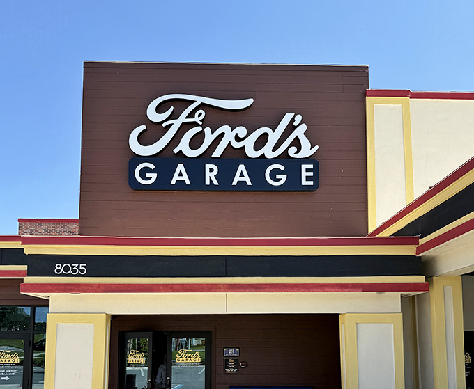 The sign says it all&mdash;you've arrived at a destination, not just a restaurant. Ford's Garage promises an experience beyond the ordinary.