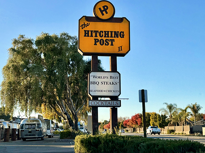 That iconic yellow sign has guided hungry travelers for decades. "World's Best BBQ Steaks" isn't just marketing&mdash;for legions of fans, it's simply the truth.