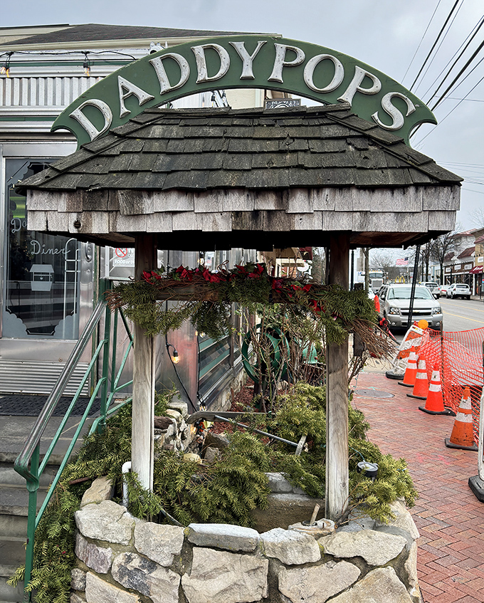 That wishing well entrance sign makes promises this diner absolutely keeps, one meal at a time.