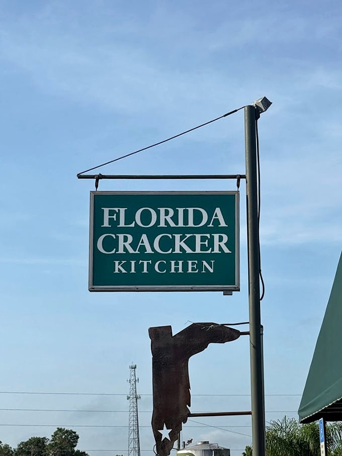 A sign that promises not just a meal, but an authentic slice of Florida heritage that can't be found at any theme park.