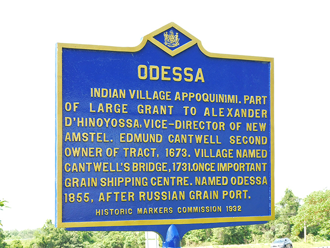 This historical marker reveals Odessa's evolution from Native American settlement to colonial port to the charming town we see today.