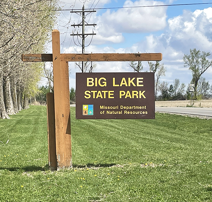 The park entrance sign stands as a humble invitation to 407 acres of natural wonder. Missouri's best-kept secret has a name.