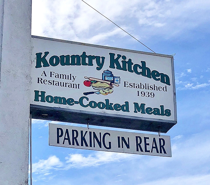 Since 1939, this sign has been beckoning hungry travelers with three magic words that never go out of style: "Home-Cooked Meals."