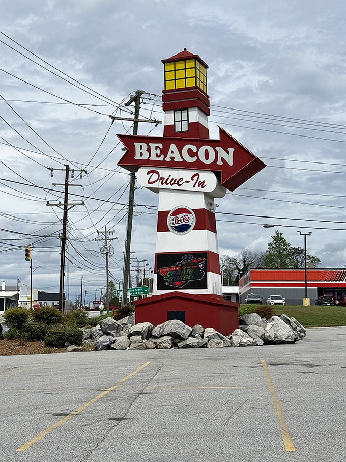 The lighthouse-inspired sign has guided hungry travelers for decades. Like a beacon of hope for empty stomachs everywhere.