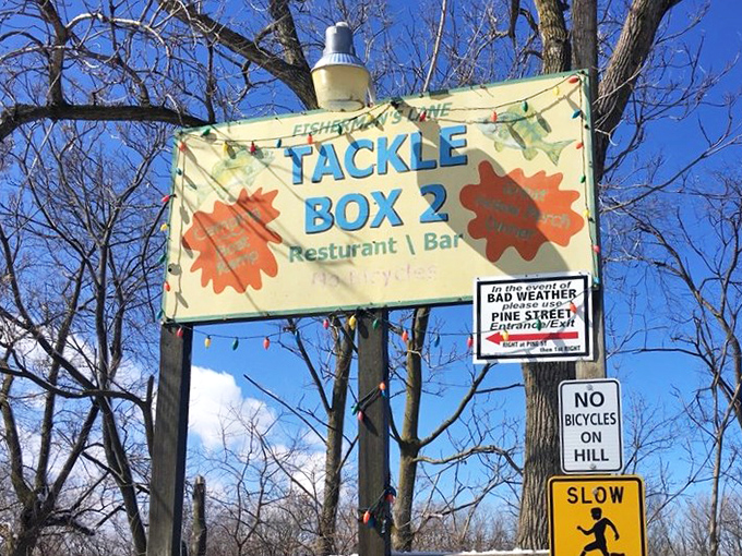 The sign promises exactly what awaits inside: a tackle box of culinary treasures that keeps locals coming back and travelers making detours.