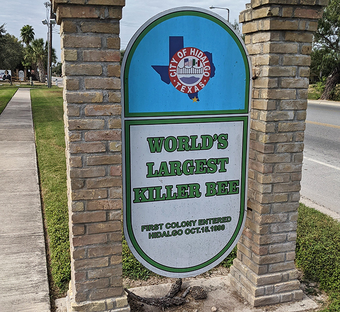 The official signage tells the tale&mdash;October 19, 1990 marked Hidalgo's place in history as the entry point for these infamous insects.