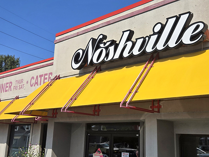 The name says it all &ndash; a perfect marriage of Nashville and nosh. That yellow awning is like a smile, welcoming hungry visitors to a slice of deli paradise.