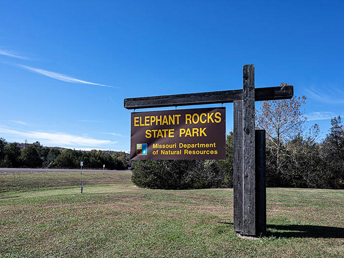 The welcome sign that promises adventure but can't possibly prepare you for the wonder waiting just beyond. Missouri's best-kept secret in plain sight. 
