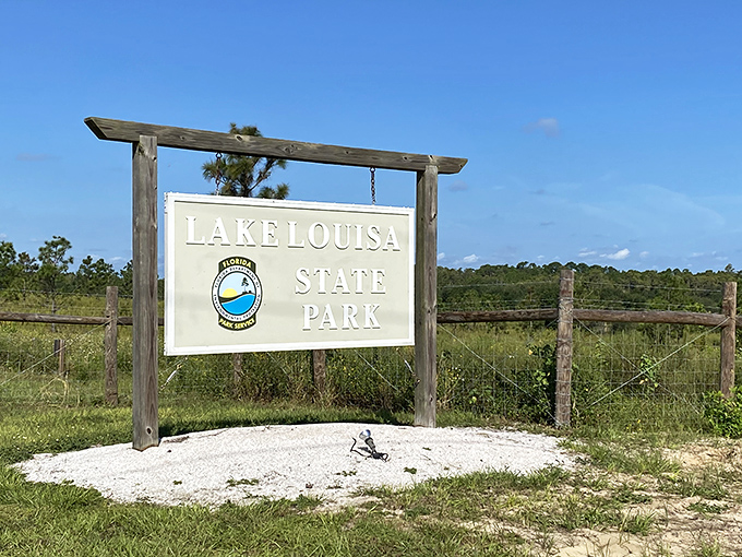 The gateway to 4,372 acres of "Old Florida" preserved just minutes from Mickey's kingdom. This unassuming sign marks the threshold between tourist Florida and natural Florida.