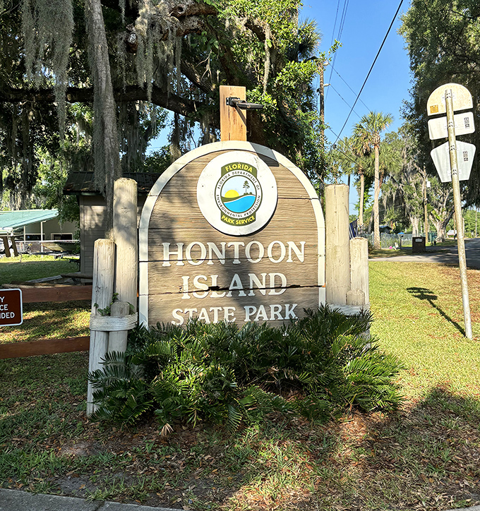 The entrance sign promises adventure beyond&mdash;like the cover of a book you can't wait to open and explore.