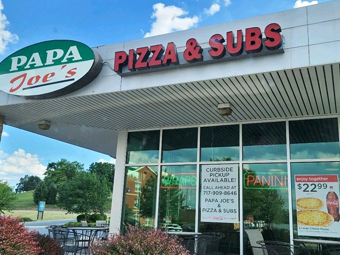 The iconic signage that signals you've arrived at Harrisburg's best-kept secret for exceptional pizza and legendary breadsticks.