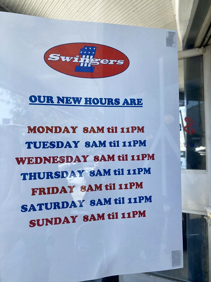 Hours that understand hunger doesn't follow a schedule &ndash; open daily from 8am to 11pm for all your comfort food emergencies.