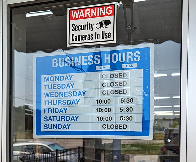 The treasure hunter's schedule. These limited hours create the perfect storm of anticipation for Thursday morning die-hards.