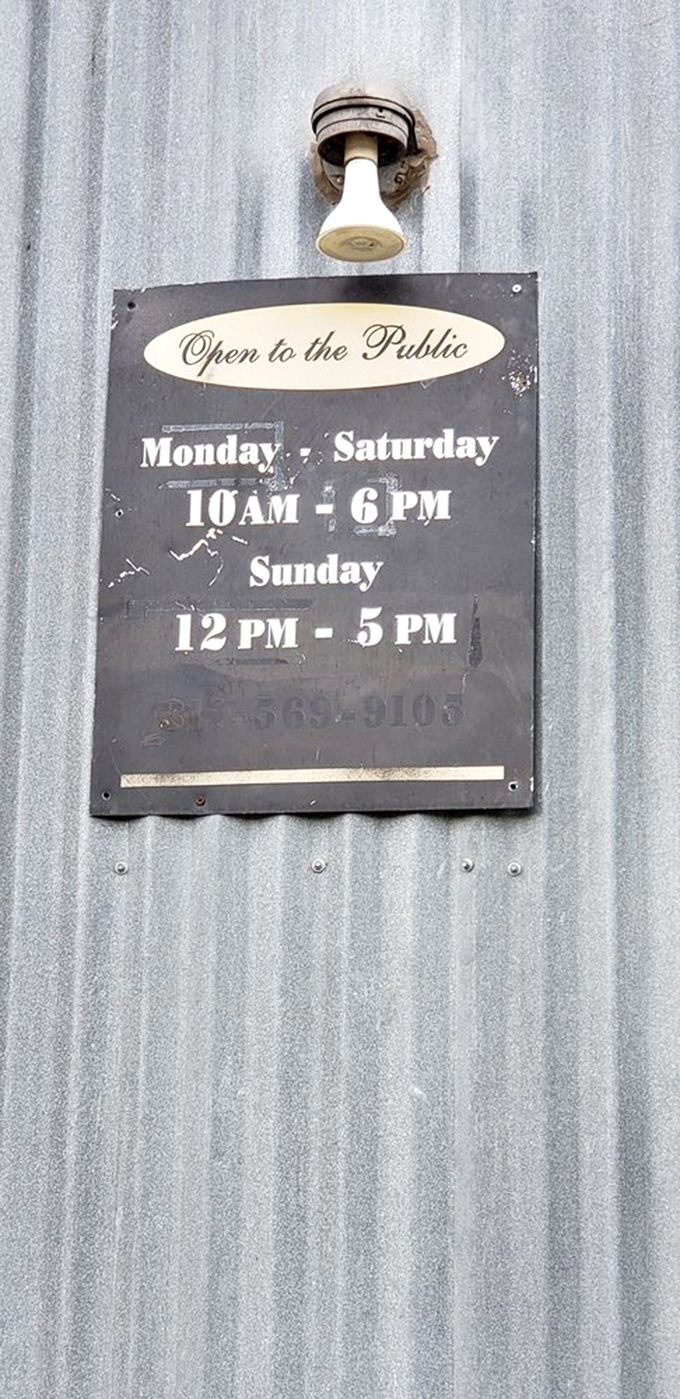 Even the hours sign has vintage charm. Monday through Saturday, 10-6, Sunday 12-5 – time slots for stepping out of time altogether.