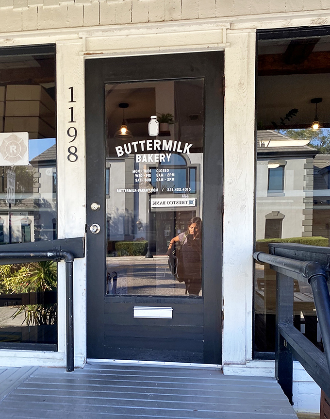 Store hours posted clearly because nothing breaks hearts quite like arriving after the brioche donuts disappear.