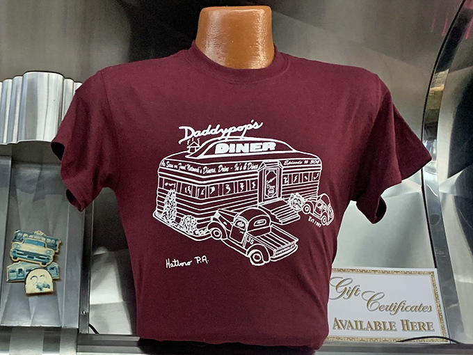 Take-home t-shirts let you wear your diner loyalty proudly, advertising Pennsylvania's best-kept breakfast secret.
