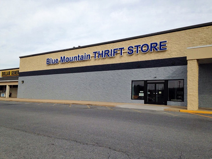 The Blue Mountain Thrift Store exterior on a quiet day &ndash; Pennsylvania's temple of secondhand treasures hiding in plain sight.
