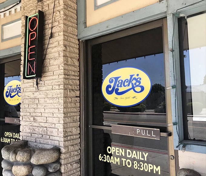 The entrance promises "OPEN DAILY" &ndash; three syllables that translate to "We'll be here with coffee and pancakes when you need us most."