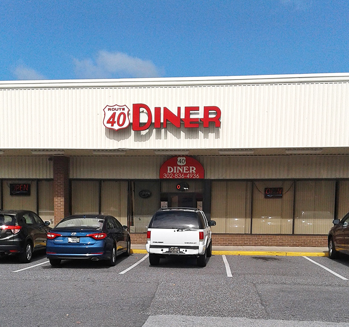 Under clear blue Delaware skies, Route 40 Diner's iconic sign promises what every traveler hopes for &ndash; a meal worth pulling over for.